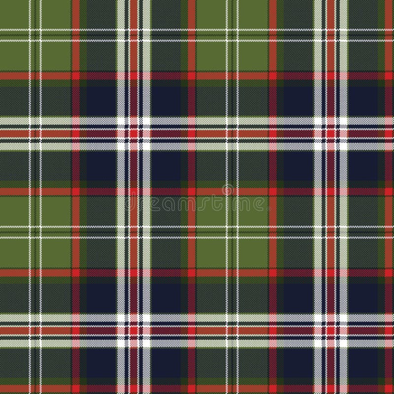 Blue Green Check Plaid Seamless Pattern Stock Vector - Illustration of ...