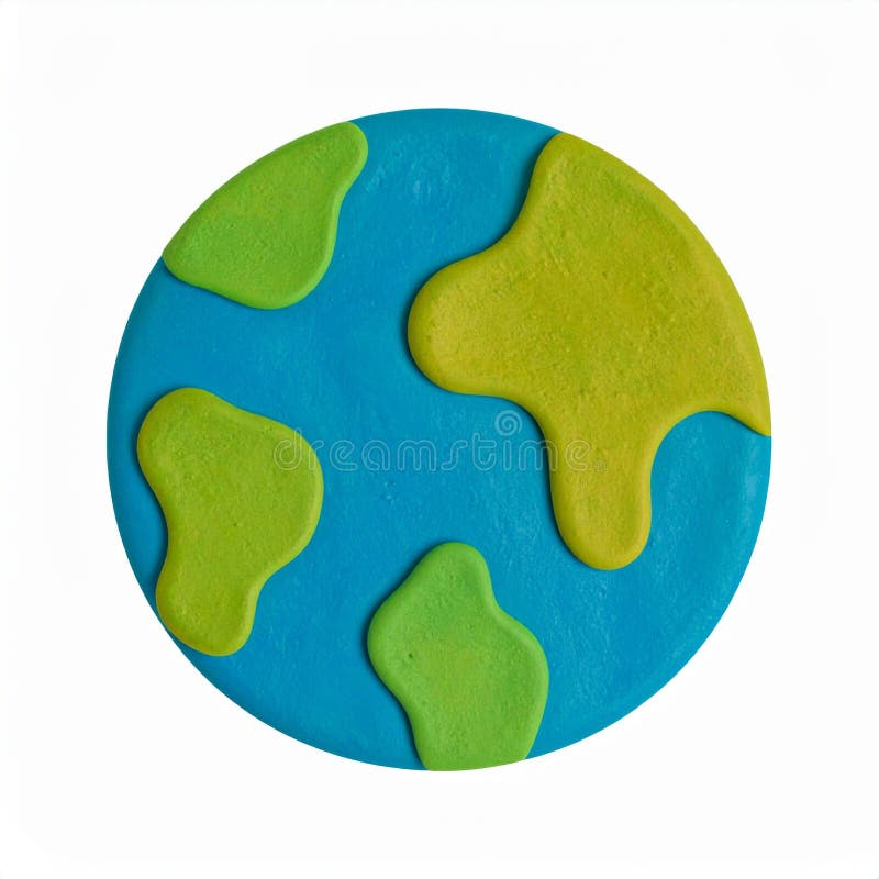 Blue and Green Clay Earth Model Stock Illustration - Illustration of ...