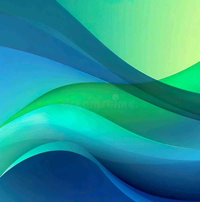 Blue and Green Color Wave Background Illustration Stock Illustration ...