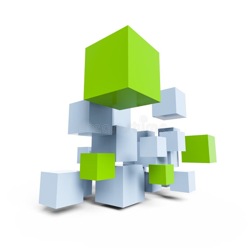 Blue and Green Cubes Construction Stock Illustration - Illustration of ...