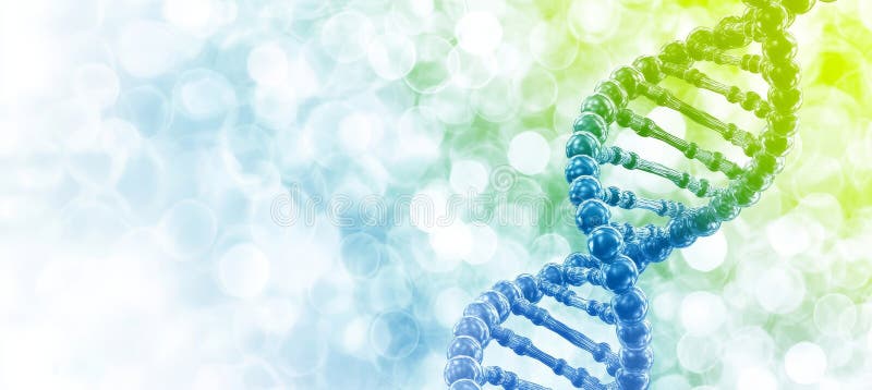 Blue and Green DNA Helix on Bokeh Background, Genetic Engineering and ...