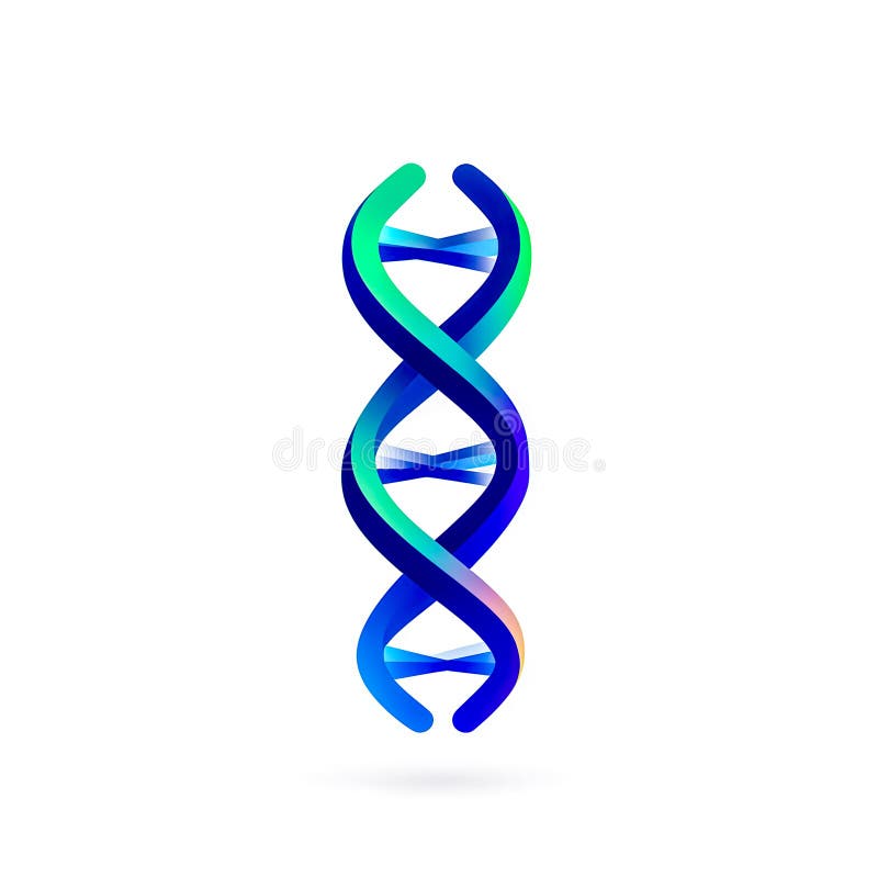 Blue and Green Dna Helix Rotating on Transparent Background Stock ...