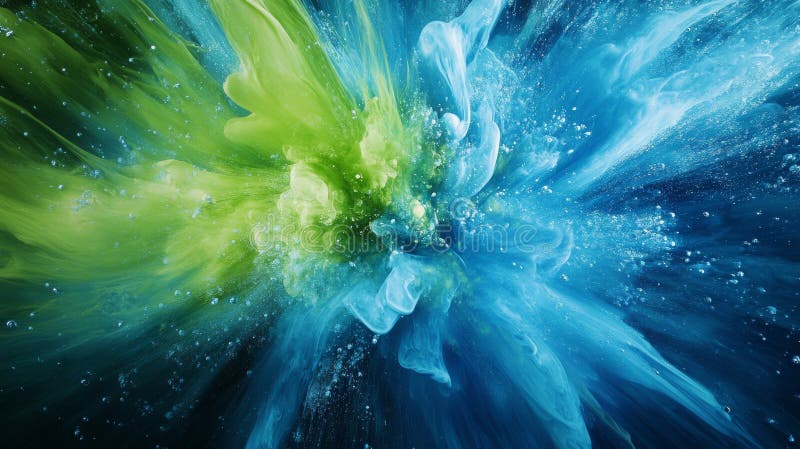 A Blue and Green Explosion of Paint Stock Illustration - Illustration ...