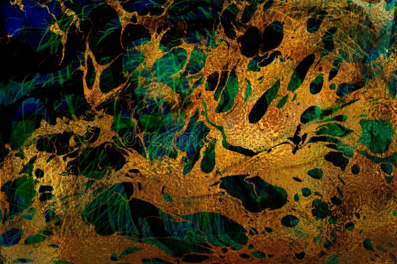 Blue-green-gold Composition Picture. Image: 84928915