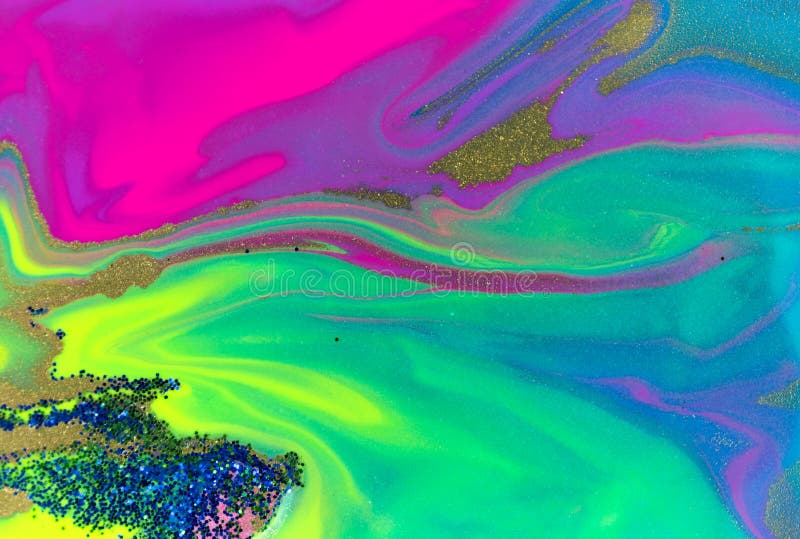 Fluorescent Liquid Falling in Flask Stock Image - Image of stream ...