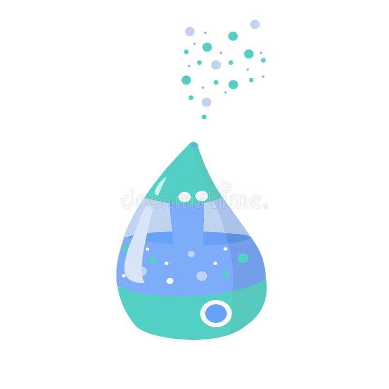 Blue Green Humidifier Cartoon Isolated Vector Illustration. Stock ...