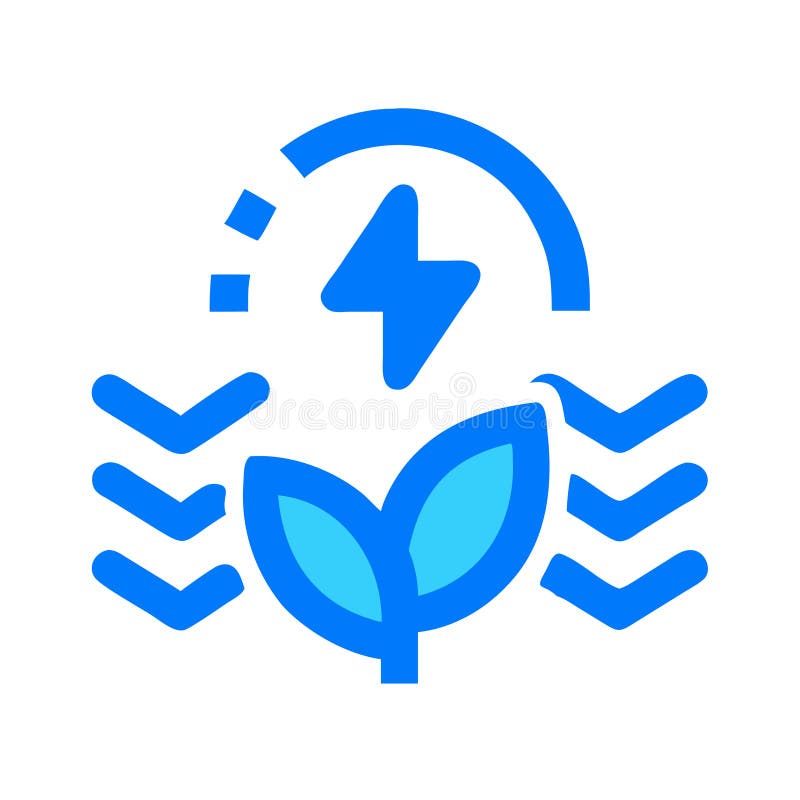 A Blue and Green Icon of a Leaf with a Lightning Bolt in the Middle ...