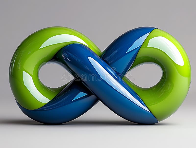 A Blue and Green Infinity Symbol on a Gray Background Stock ...