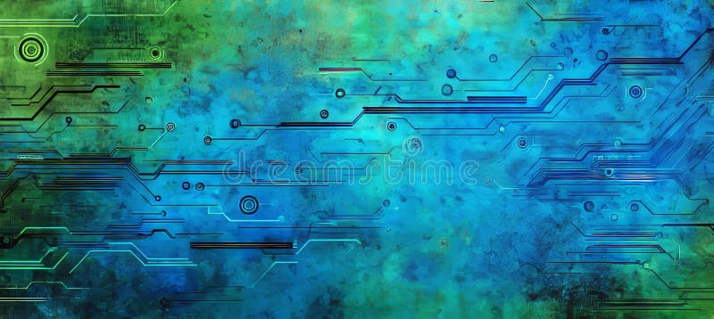 Blue and Green Information Technology Background, Abstract Digital ...