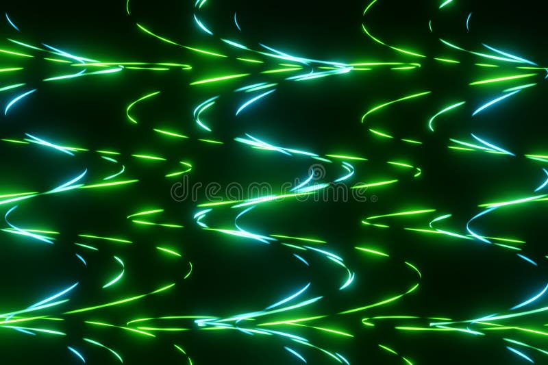 Blue Green Light Streaks, Bright Neon Rays, Transfer Data Network ...