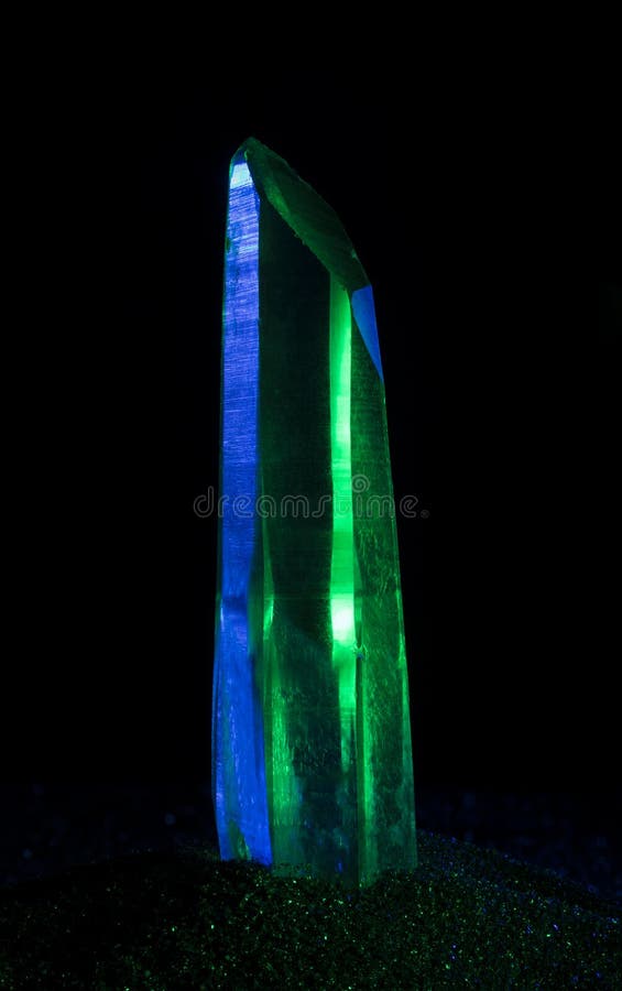 Quartz Crystal with Blue and Green Stock Photo - Image of shiny, quartz ...
