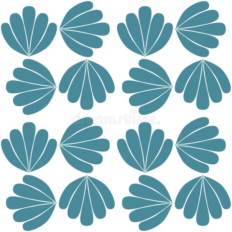Blue Green Mint Shell Background Seamless Pattern Nautical Theme Stock ...
