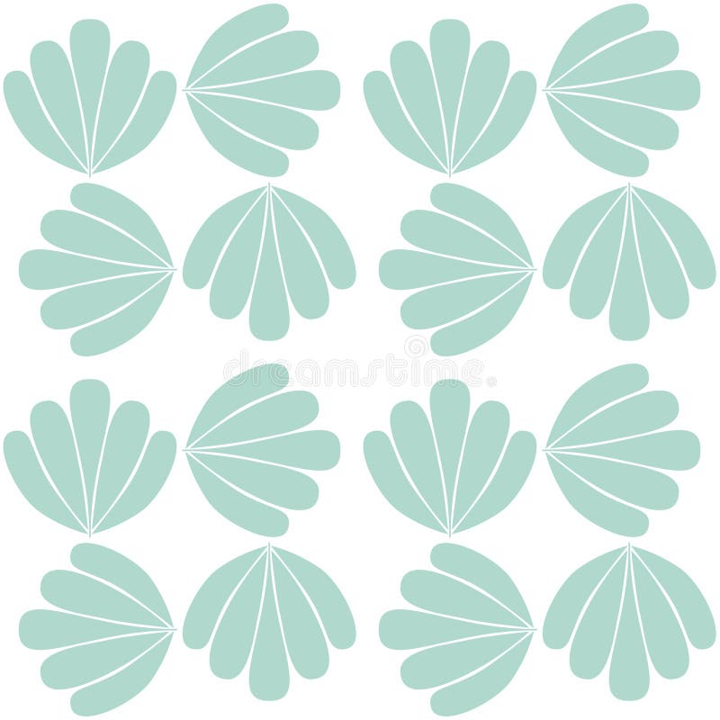 Blue Green Mint Shellbackground Seamless Pattern Nautical Theme ...