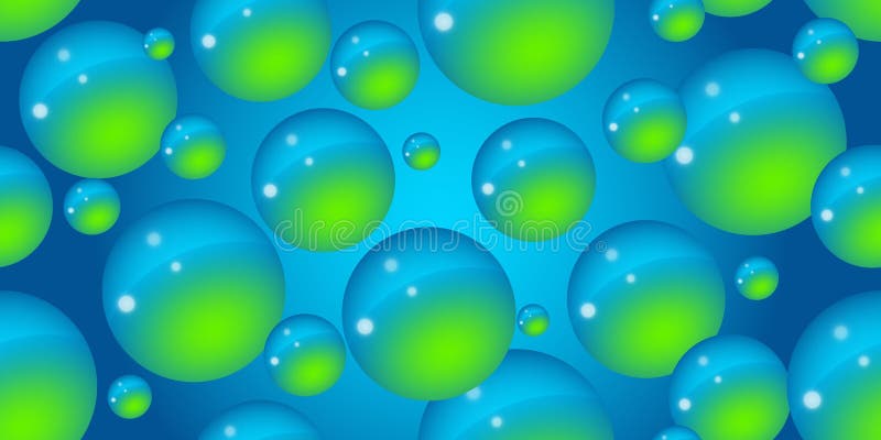 Blue and Green Neon Bubbles on a Blue Background. Stock Vector ...