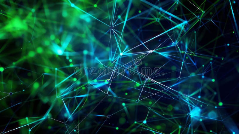 Blue and Green Network Lines Form Stock Illustration - Illustration of ...