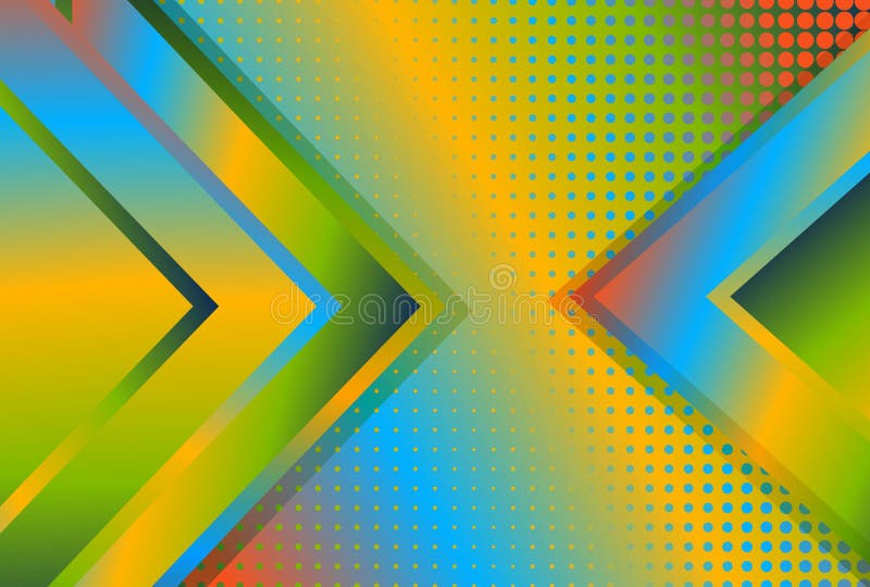 Blue Green and Orange Gradient Arrow Background with Dot Background ...