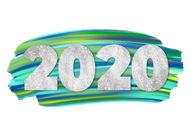 Blue Green Paint Stroke with 2020 Graphic Stock Illustration ...