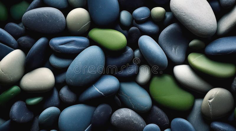 Blue and Green Pebbles Background. Stock Illustration - Illustration of ...