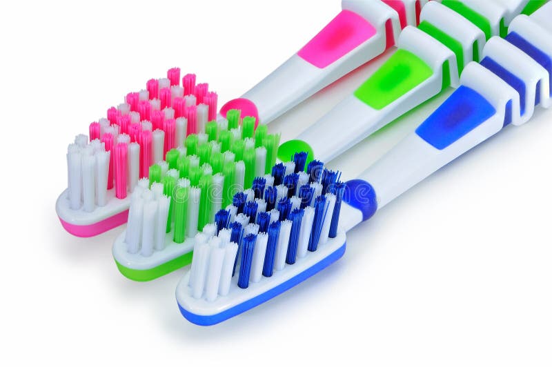 Blue Toothbrush Isolated on White Background Stock Photo - Image of ...