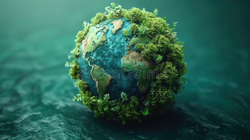 A Blue-green Planet Symbolizing Environmental Protection. Stock ...
