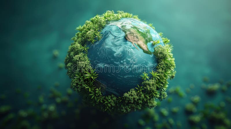 A Blue-green Planet Symbolizing Environmental Protection. Stock ...