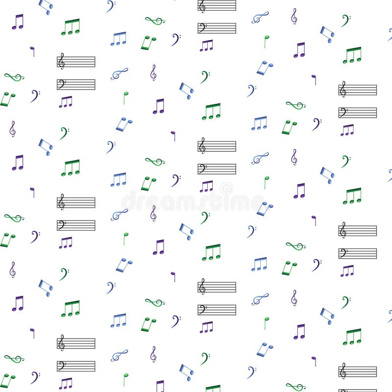 Blue Green Purple Musical Notes Stock Vector - Illustration of green ...