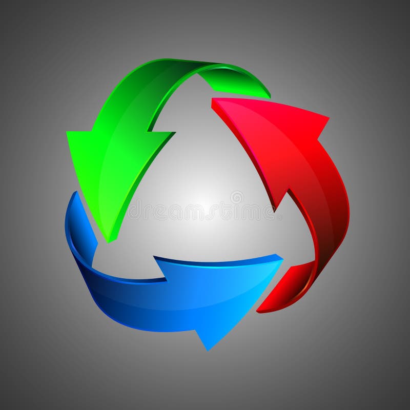 Blue Green Red Recycle Arrows, Recycle Simbol, Vector Stock Vector ...