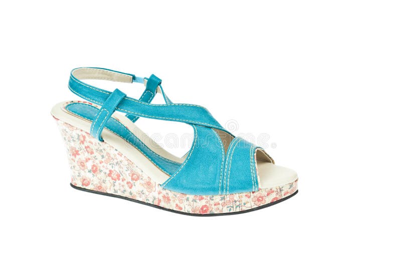 Blue green shoes, Platform stock image. Image of merchandise - 20820315