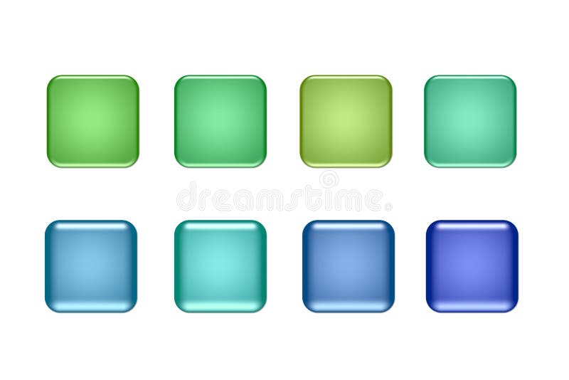 Blue and Green Glass Buttons Stock Illustration - Illustration of ...