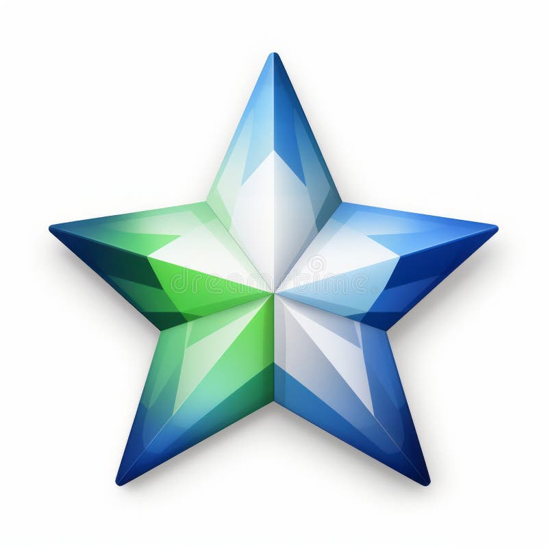 A Blue and Green Star on a White Background Stock Illustration ...