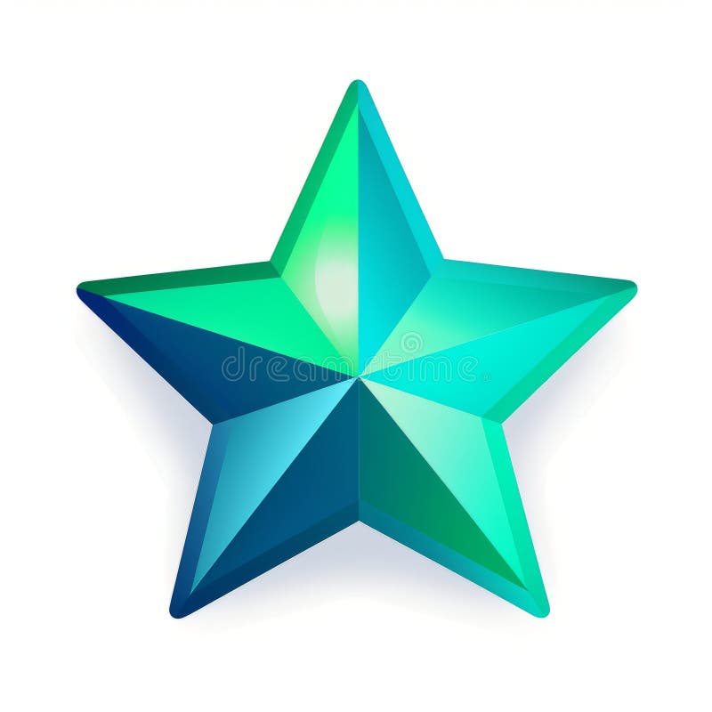 A Blue and Green Star on a White Background Stock Illustration ...