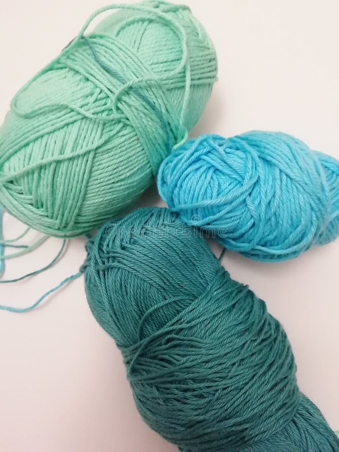 Blue and Green Strings on the White Stock Photo - Image of turquoise ...