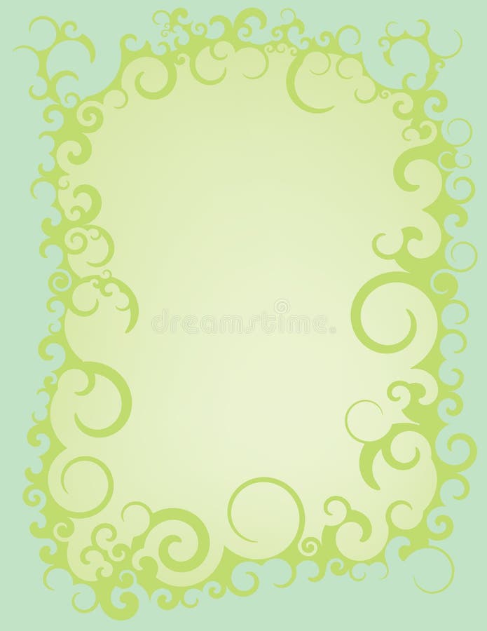 Blue Green Swirl Border stock vector. Illustration of pastel - 39642386