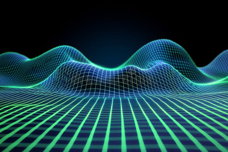 A Blue Green Technology Background, Cyber Nano Information, Abstract ...