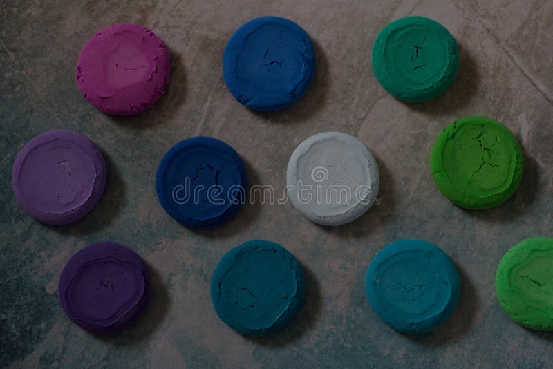 Round Elements Blue-green-violet Colors on a Cold-toned Background ...