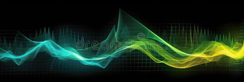 Blue Green Yellow a Digital Representation of Sound Waves in an Array ...
