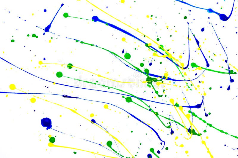 Blue Green and Yellow Flicking Technique Painting Stock Illustration ...