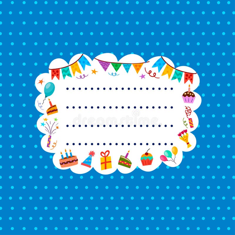 Blue Greeting Card Template with Floral Pattern in Stock Vector ...