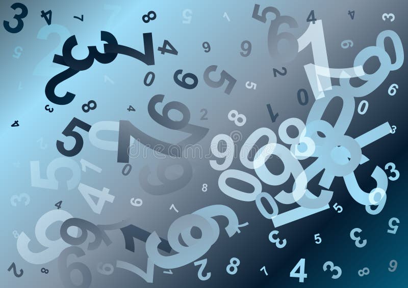 Blue and Grey Abstract Random Numbers Background Illustration Stock ...