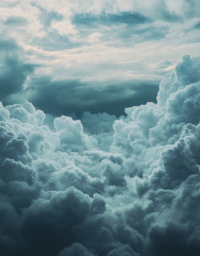 Blue and Grey Abstract Watercolor Elements Blended To Create a Cloudy ...