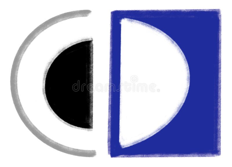 Blue Grey Black Geometric Half Circle Minimal Style Element Hand Drawn ...