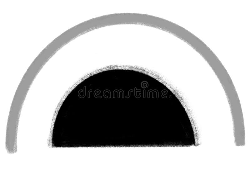 Blue Grey Black Geometric Half Circle Minimal Style Element Hand Drawn ...
