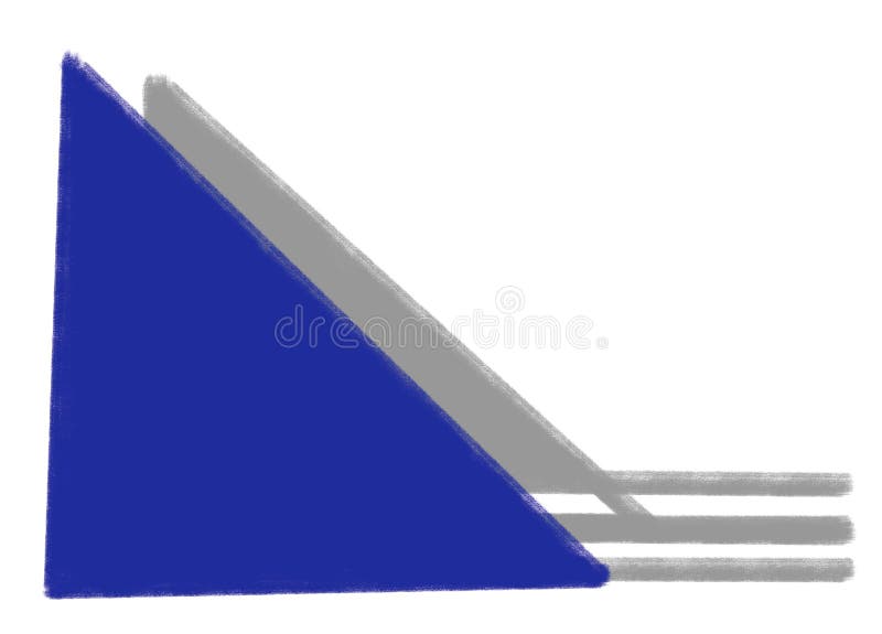Blue Grey Black Geometric Triangle Minimal Style Element Hand Drawn ...