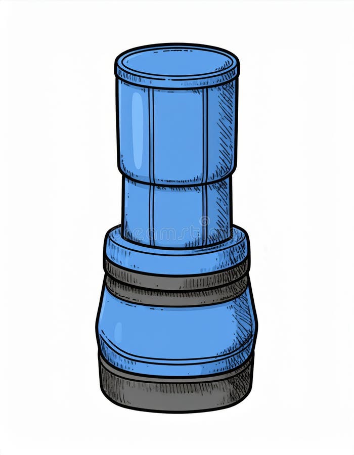 Blue and Grey Cylindrical Water Filter Illustration Stock Illustration ...