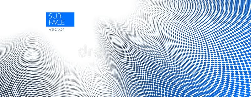 Blue and Grey Dots in 3D Perspective Vector Abstract Background, Dotted ...