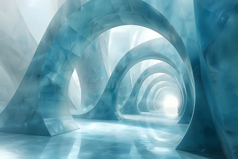 Blue-Grey Geometric Abstraction: Vibrant Structures and Shapes Stock ...