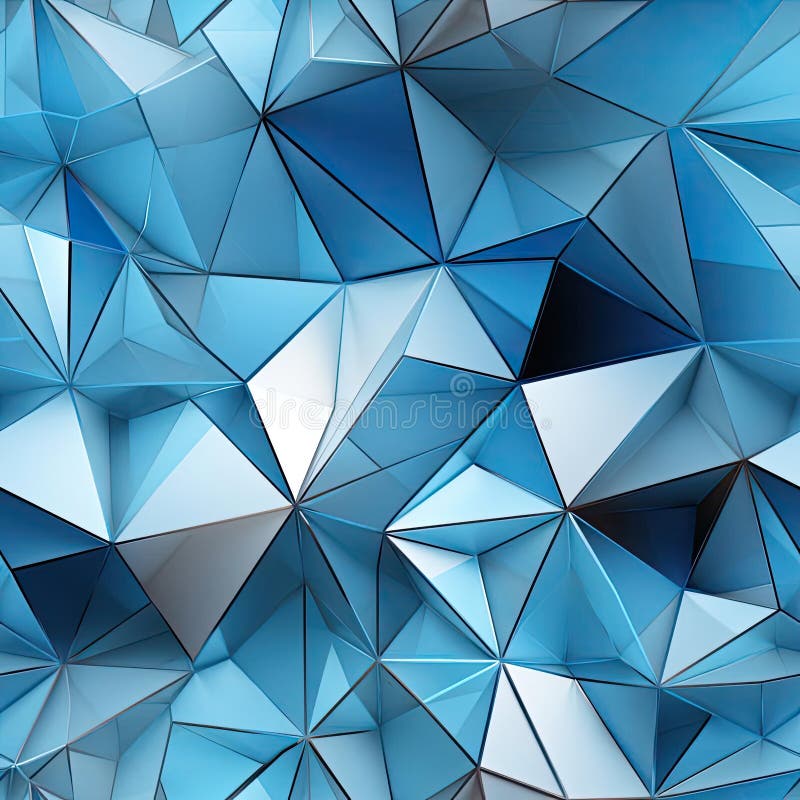 Blue and Grey Low Poly Image with Metallic Textures and Bold Shapes ...