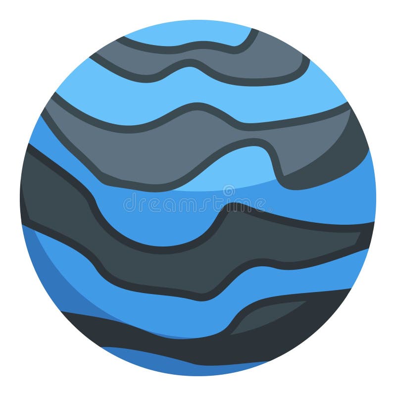 Blue Planet with Grey Stripes Floating in Space Illustration Stock ...