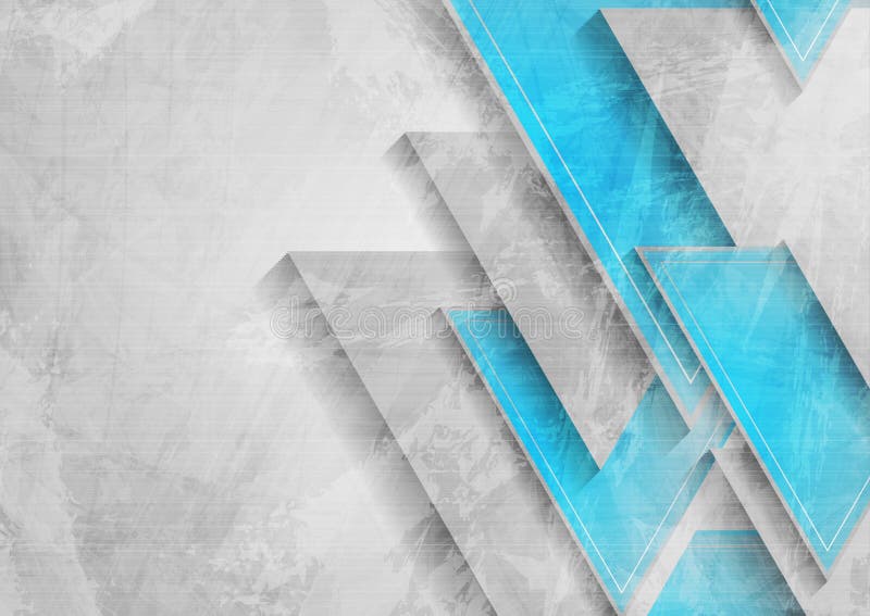 Blue and Grey Retro Grunge Triangles Abstract Geometric Background ...