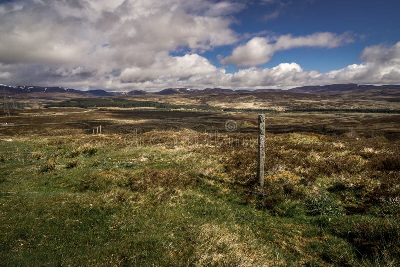 A Blue Grey Sky Over a Scottish Field in Europe. Stock Image - Image of ...
